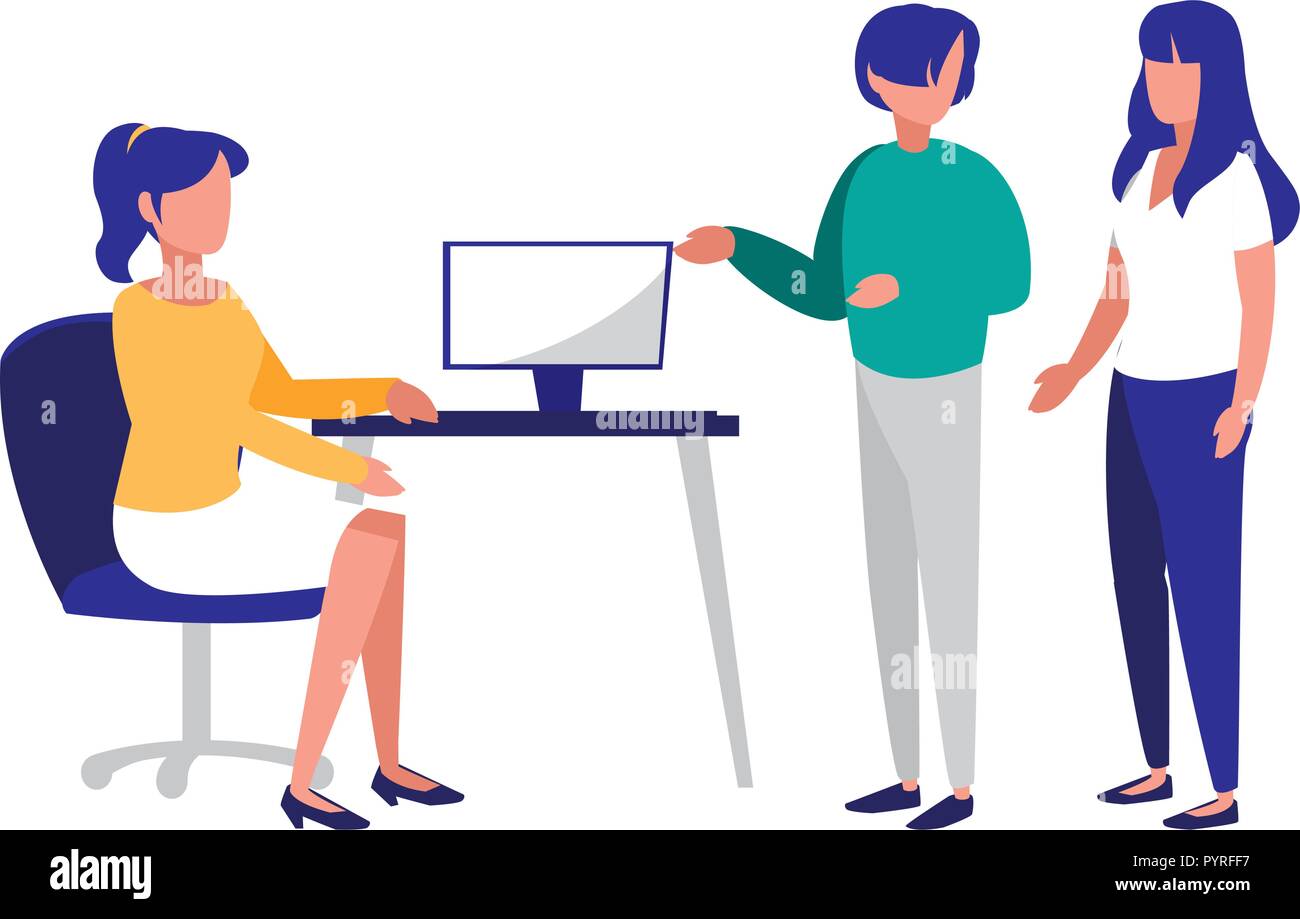 group of people in the workplace vector illustration design Stock ...