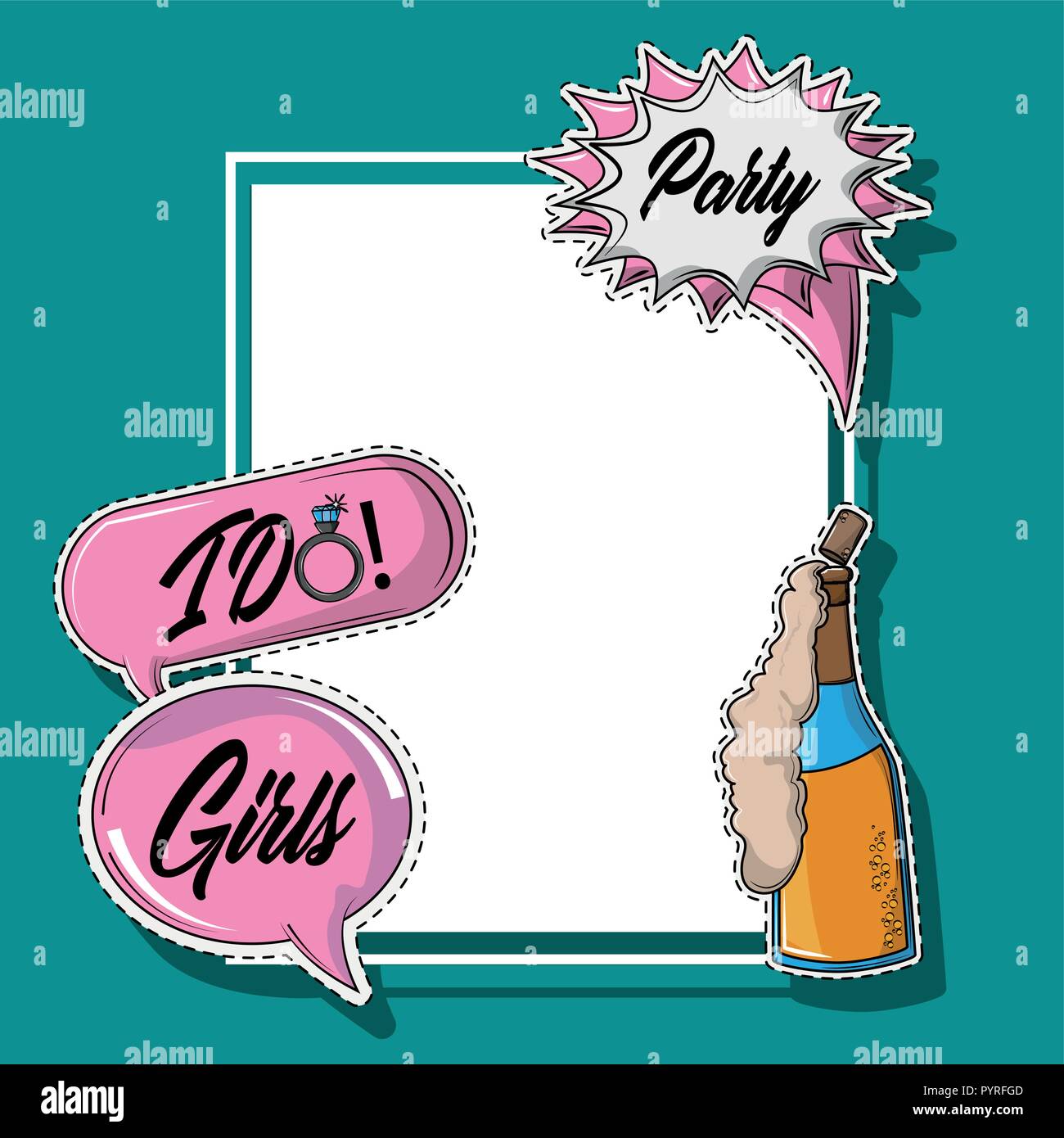 Party photo frame prop cartoons for cut vector illustration graphic ...