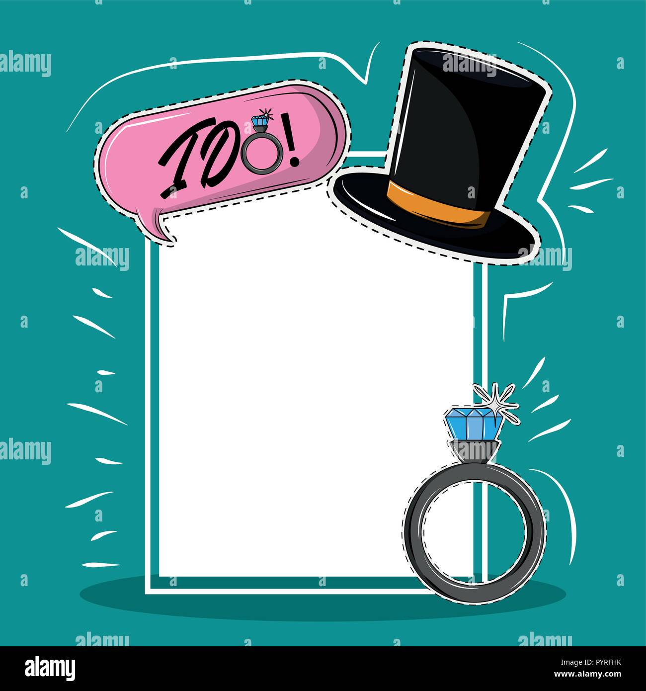 Party photo frame prop cartoons for cut vector illustration graphic ...