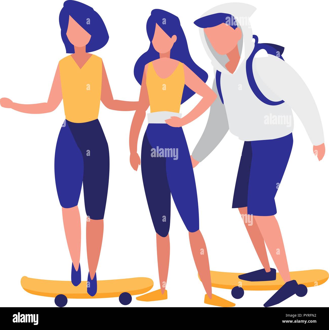 group of young people modeling characters vector illustration design ...