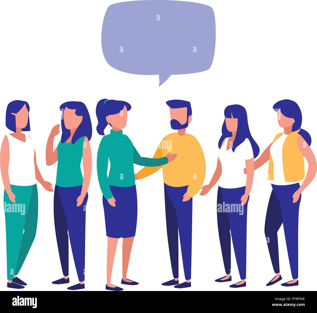 group of young people modeling characters vector illustration design ...