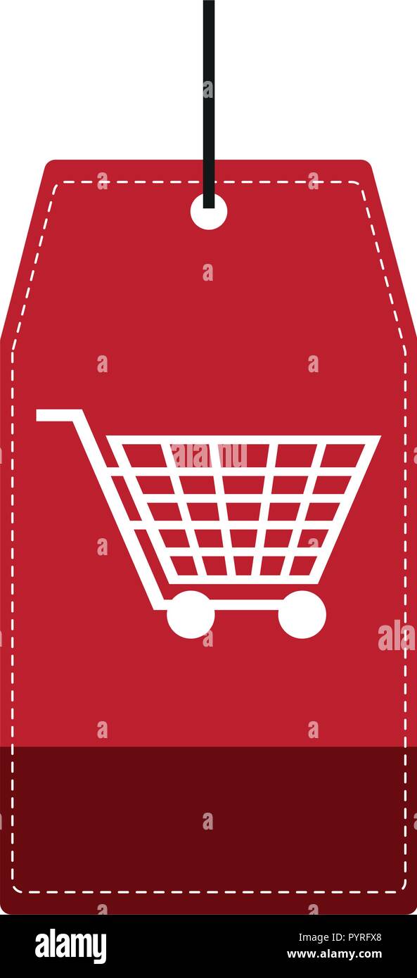 Shopping tag label with cart Stock Vector Image & Art - Alamy