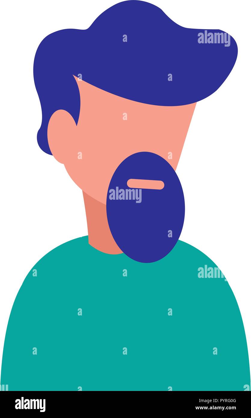 young man with beard modeling character vector illustration design ...