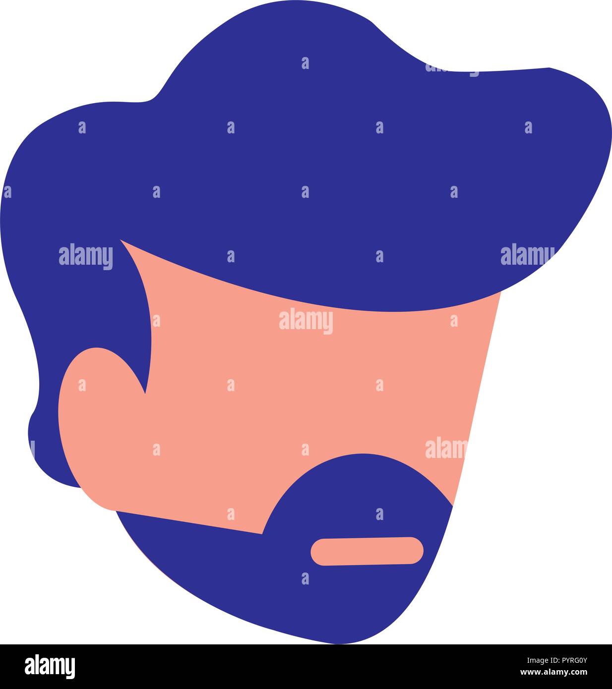 young man with beard head character vector illustration design Stock ...
