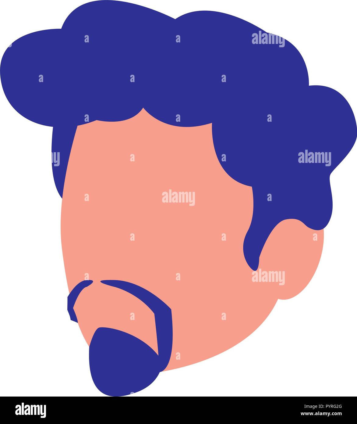 young man with beard head character vector illustration design Stock ...