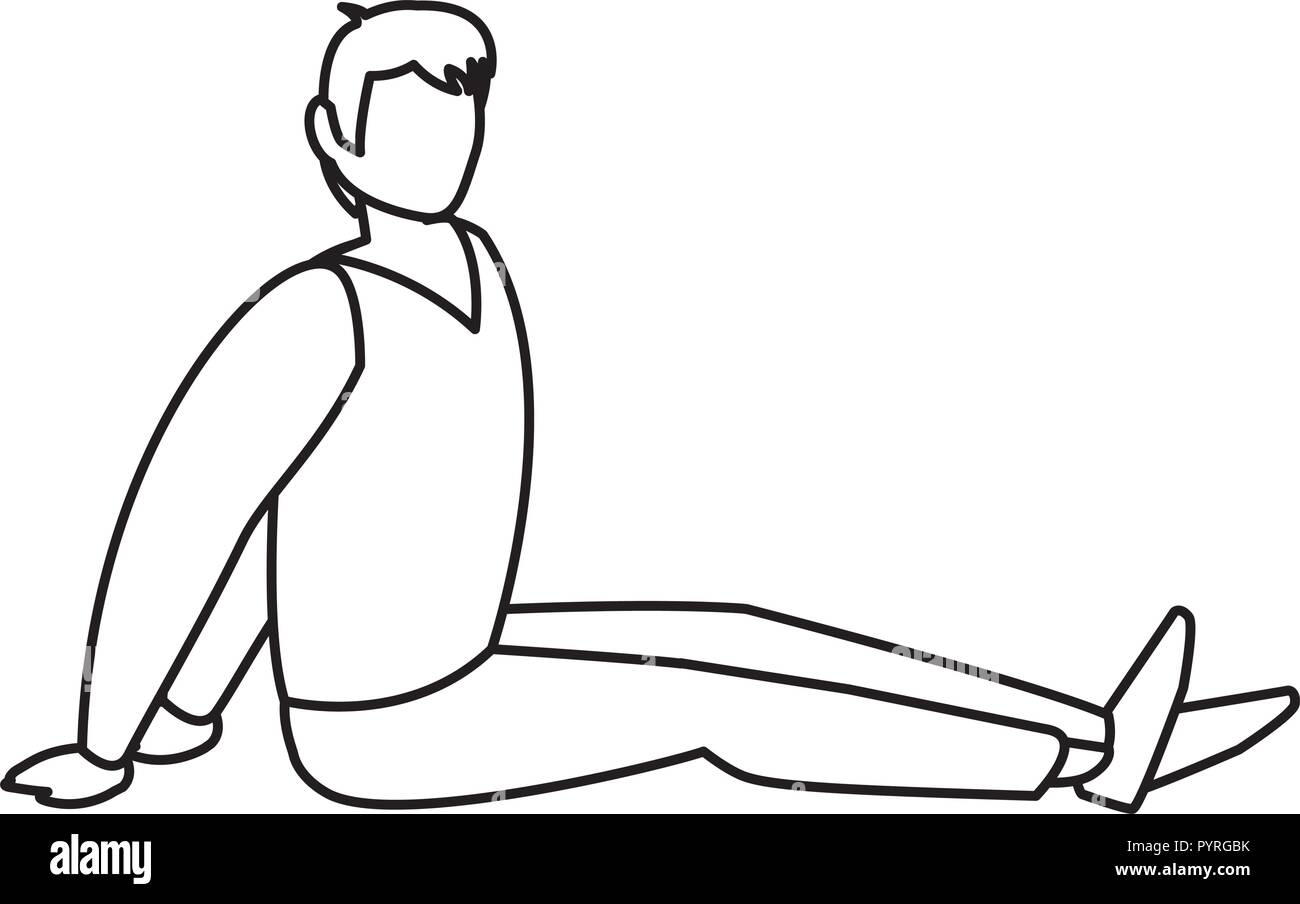 young man sitting in the floor vector illustration design Stock Vector ...
