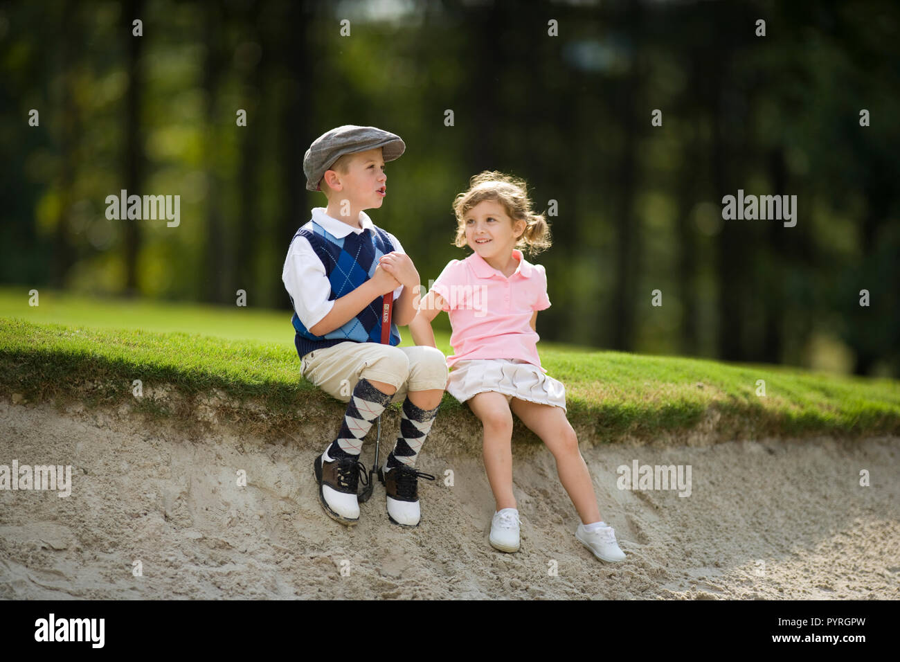 Golf Clubs Sitting On Golf Course High Resolution Stock Photography and ...
