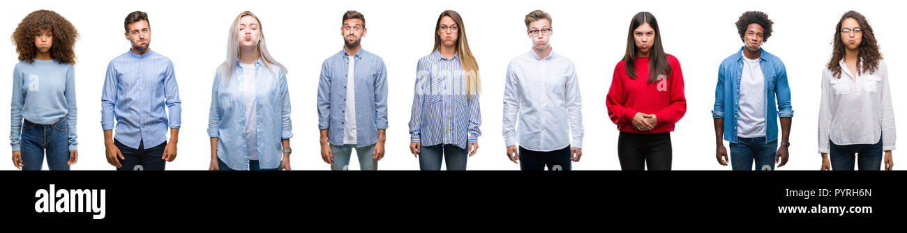 Composition of african american, hispanic and caucasian group of people ...