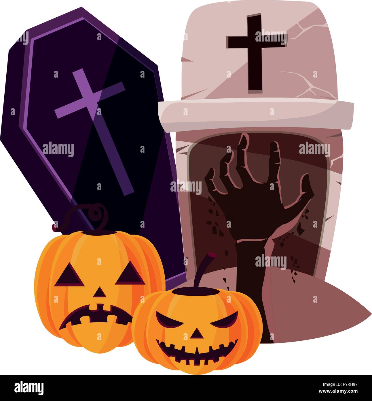 happy halloween coffin icon vector illustration design Stock Vector ...