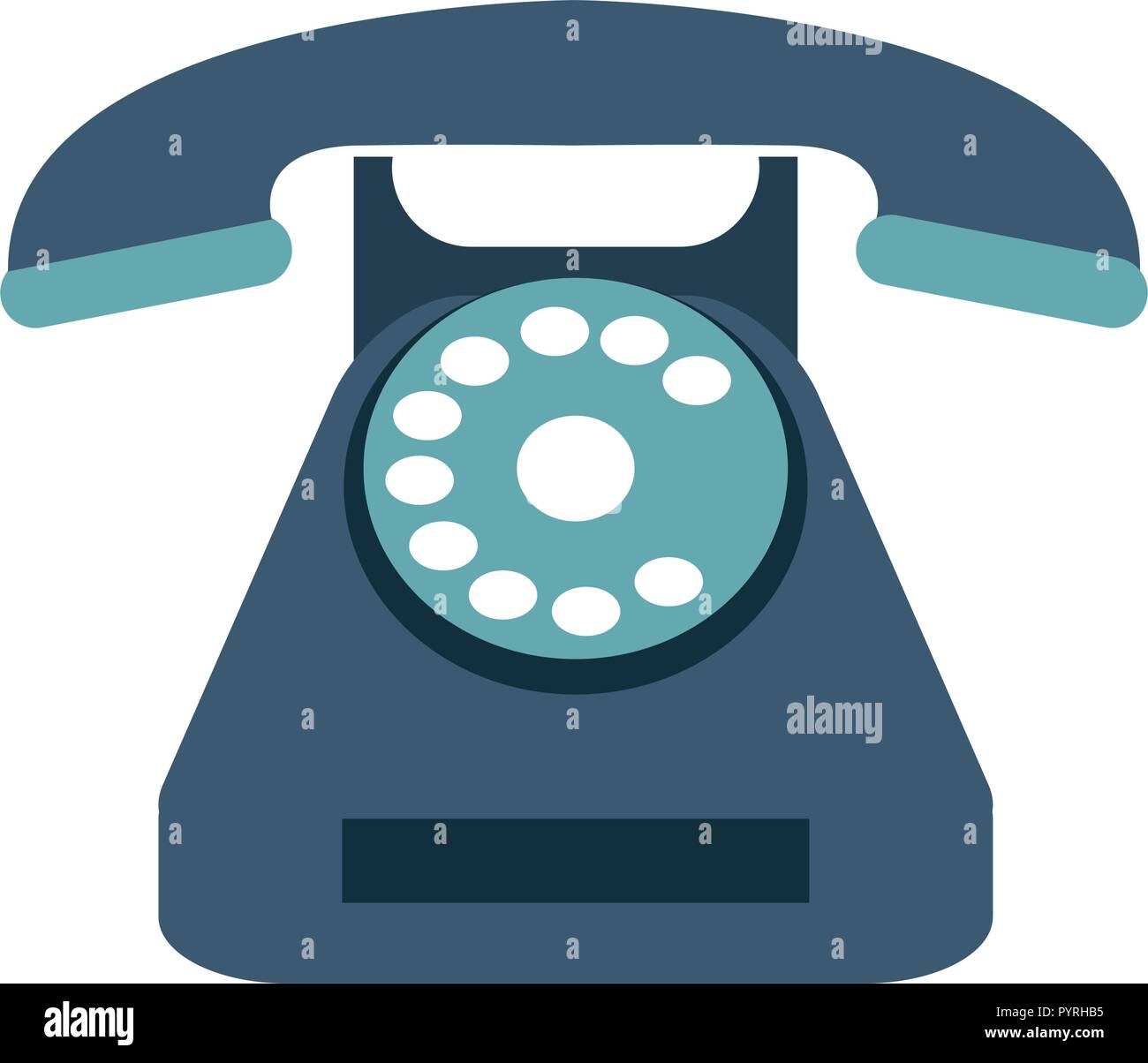 Vintage telephone call center service symbol vector illustration ...