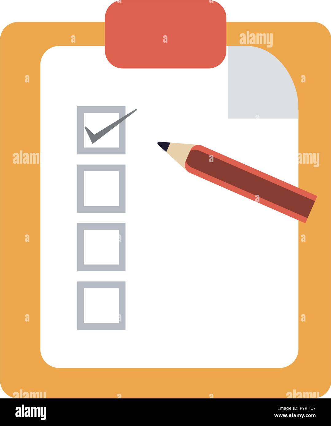 Tasks on clipboard and pencil vector illustration graphic design Stock ...