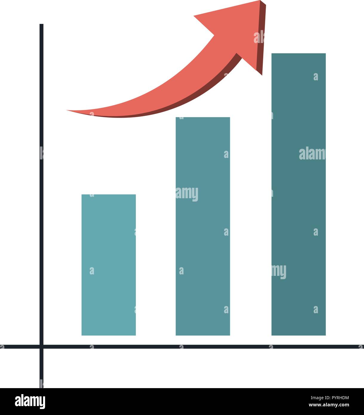 Statistics graph increasing vector illustration graphic design Stock ...