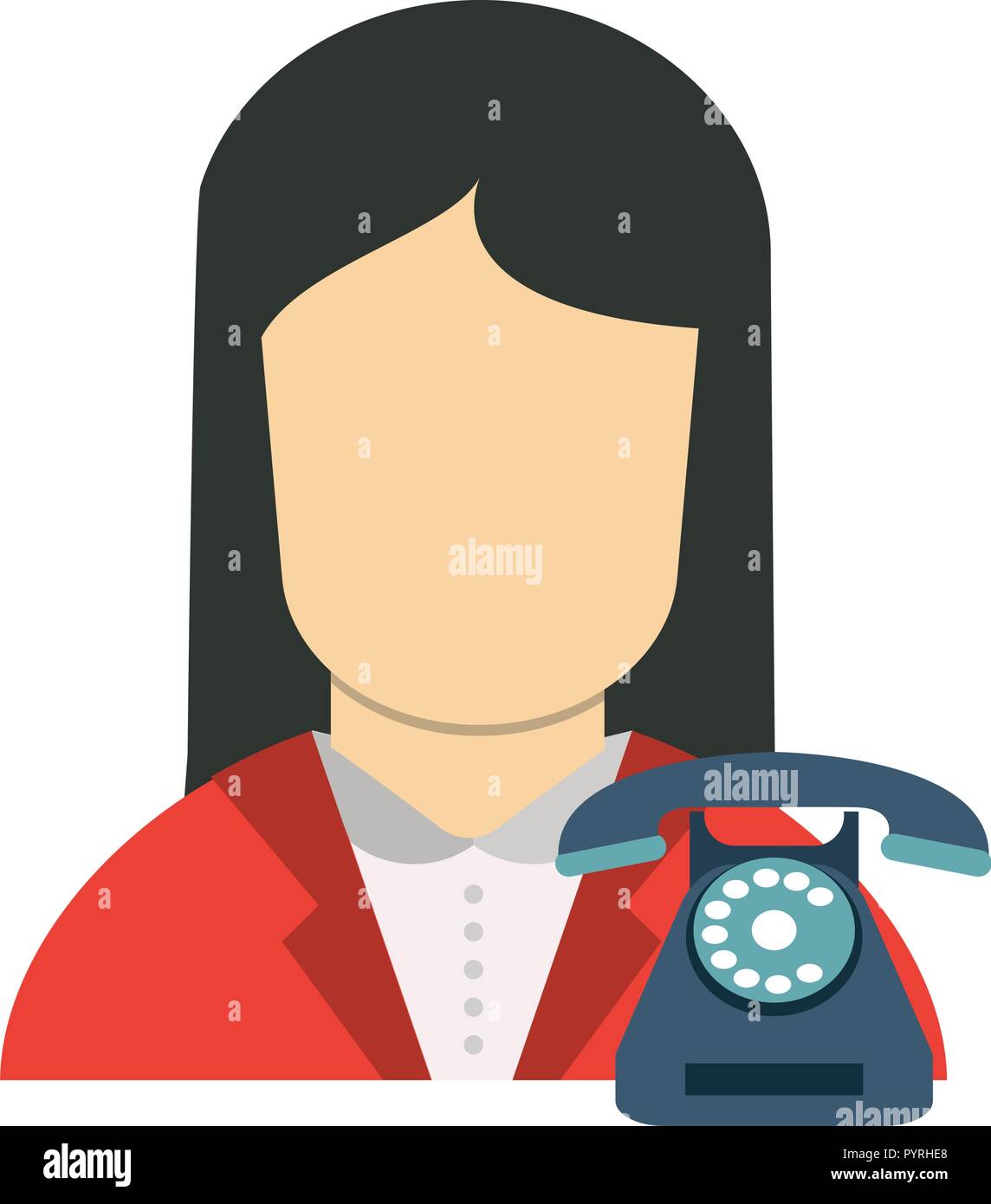 Call center woman avatar with telephone vector illustration graphic ...