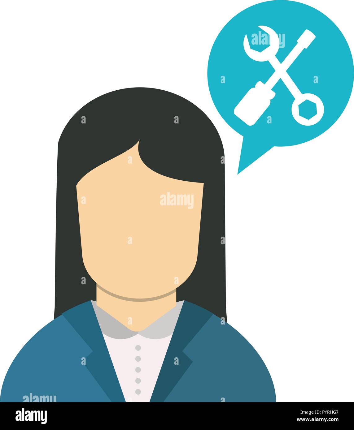 Call center woman avatar technical support vector illustration graphic ...