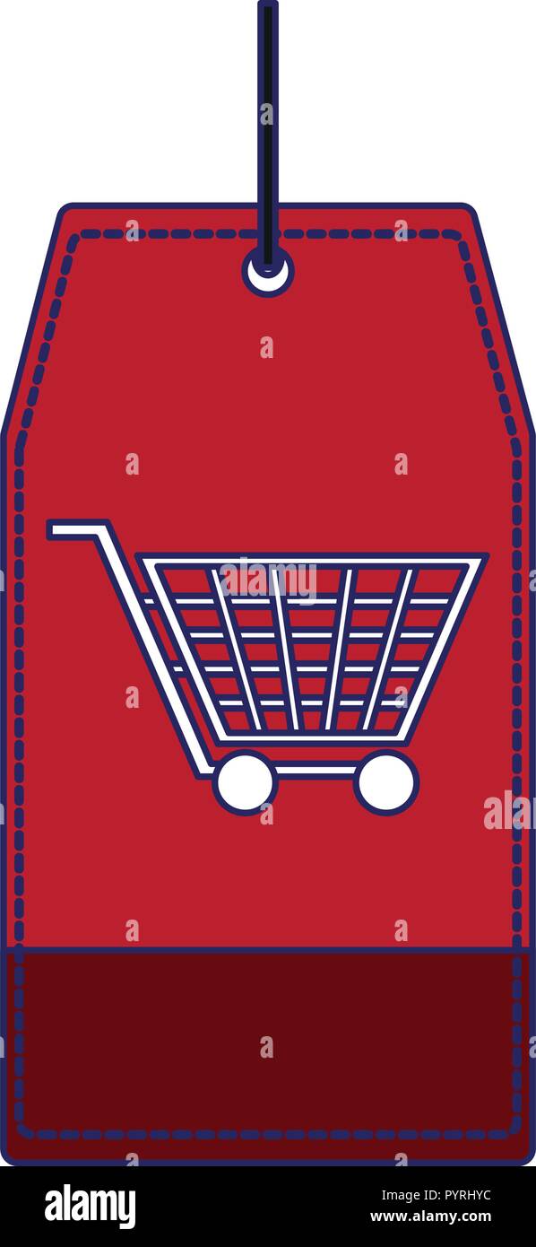 Shopping tag label with cart vector illustration graphic design Stock ...
