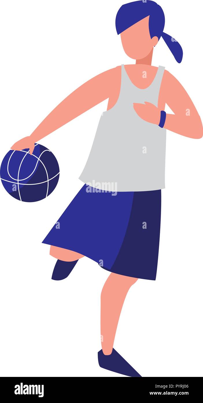 Female basketball player basket Stock Vector Images - Alamy