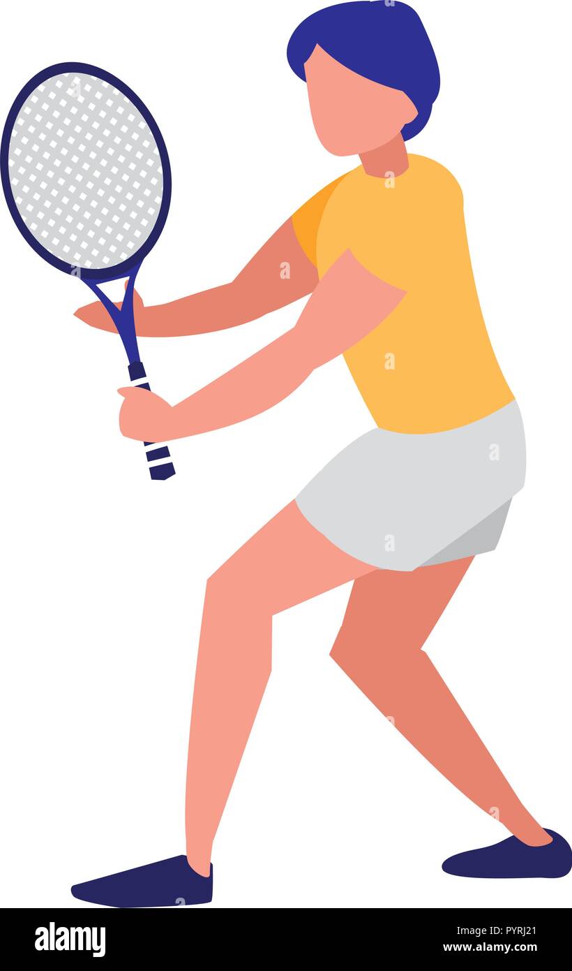 young man playing tennis vector illustration design Stock Vector Image ...