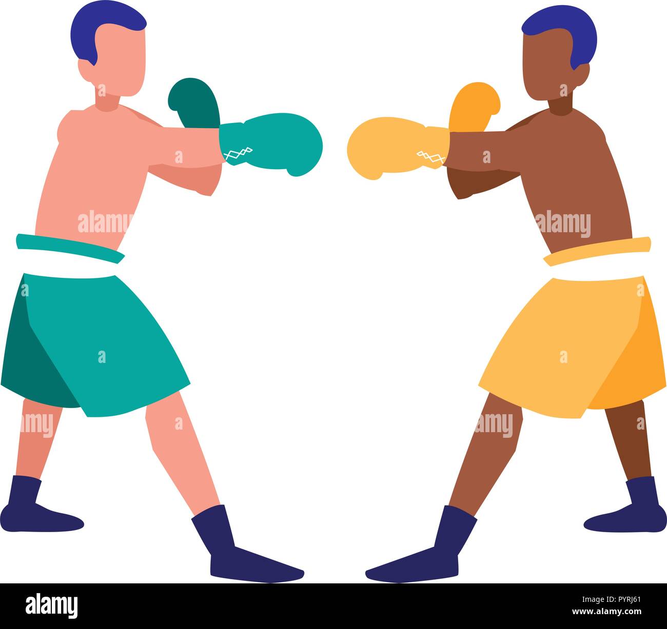 boxers fighting avatars characters vector illustration design Stock ...