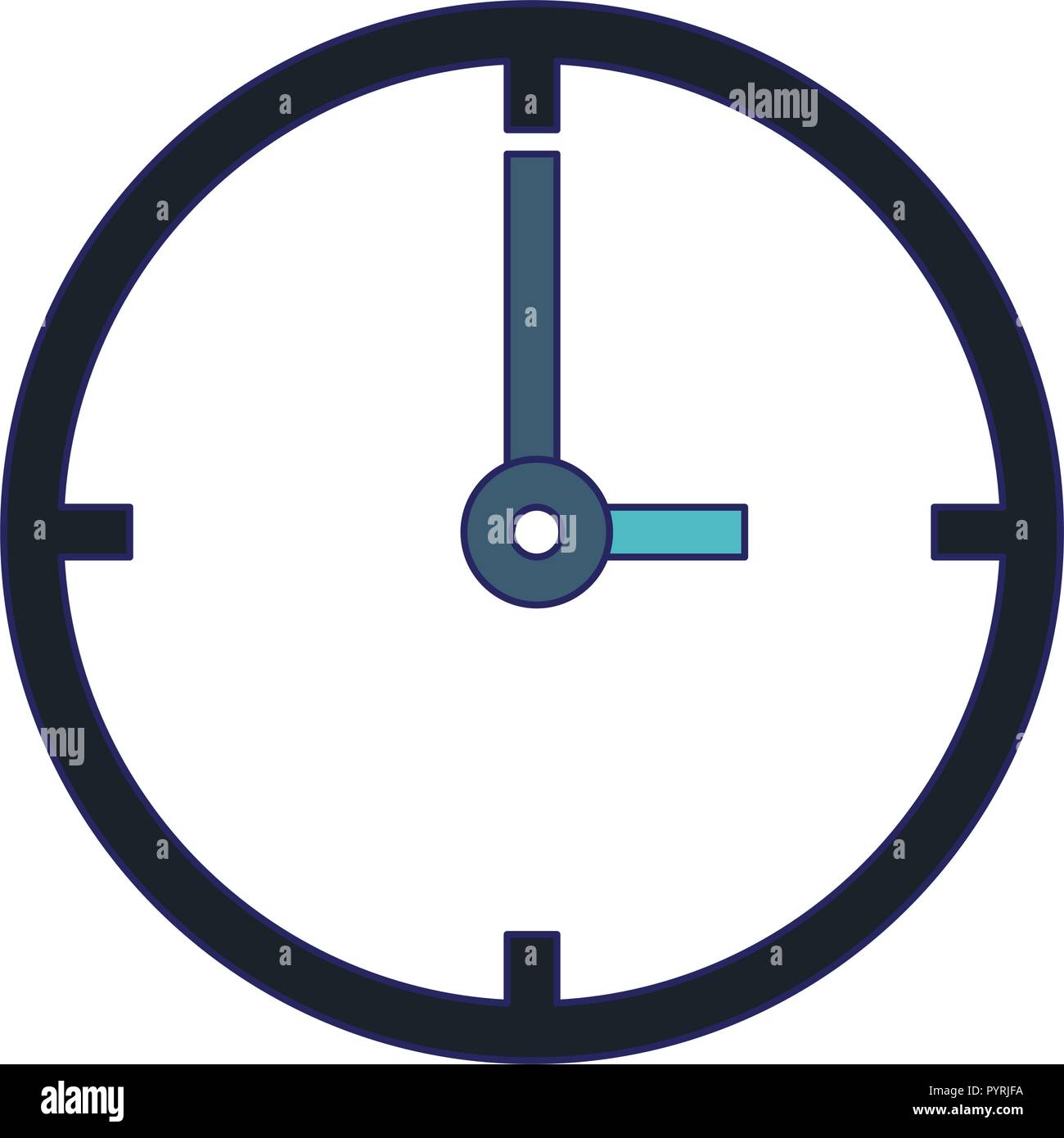 Round clock symbol isolated vector illustration graphic design Stock ...