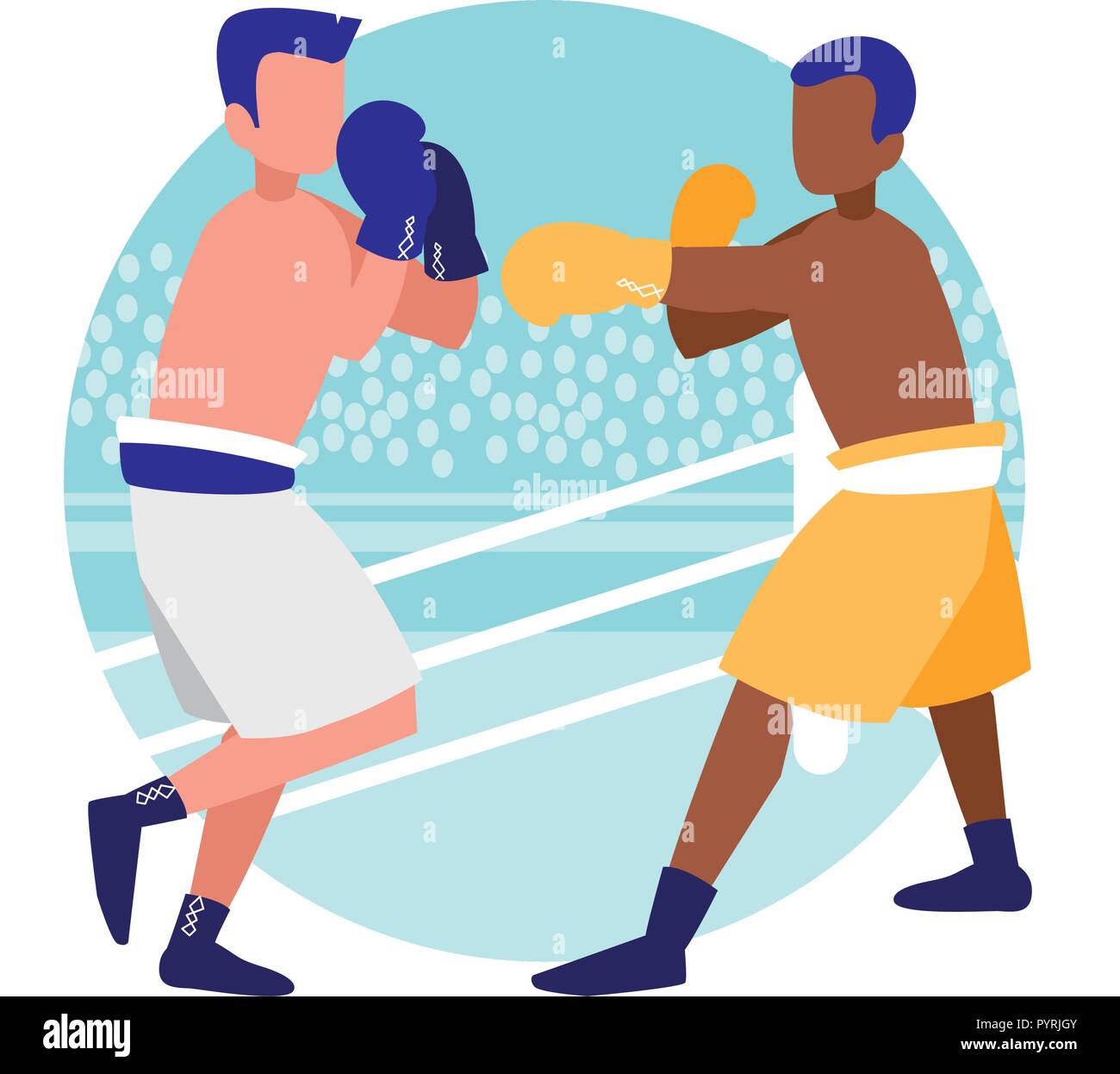 boxers fighting avatars characters vector illustration design Stock ...