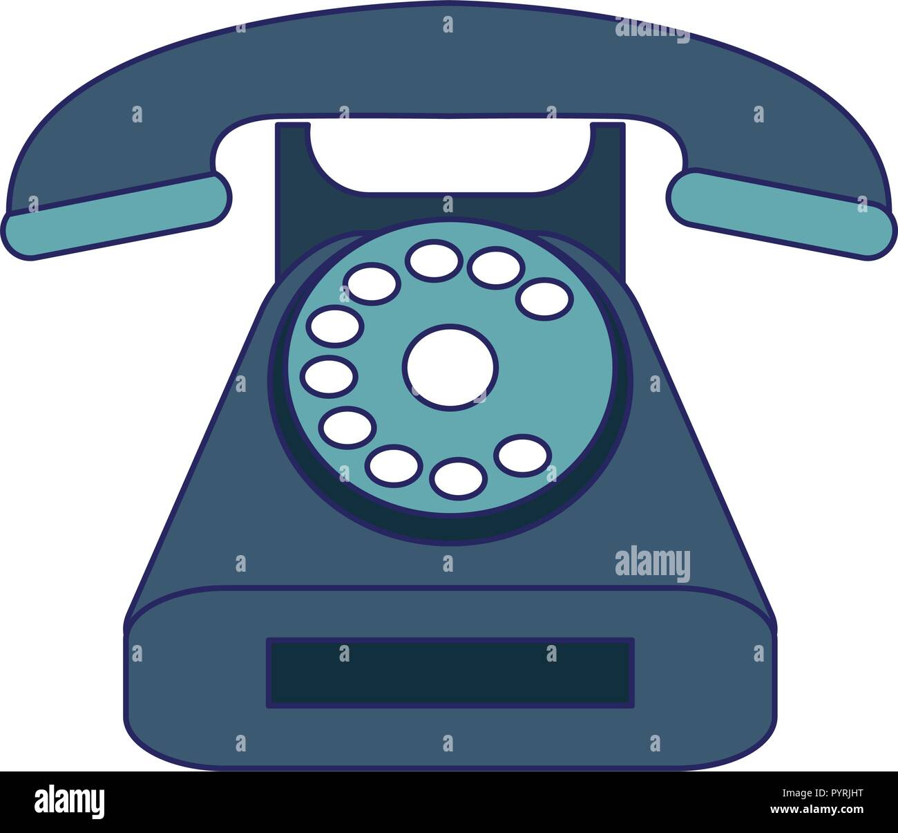 Vintage telephone call center service symbol vector illustration ...