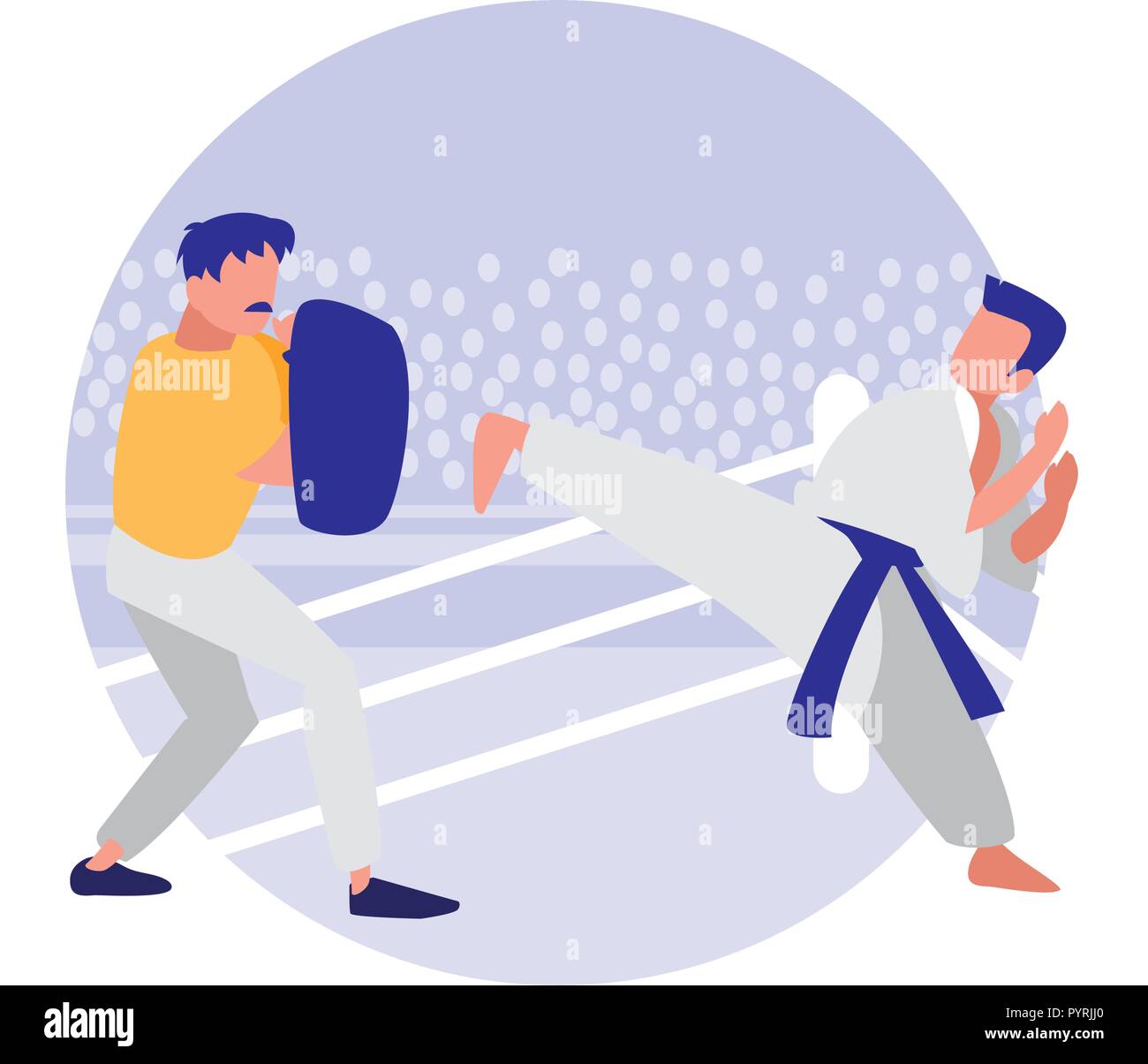 boxer and sparring training avatars characters vector illustration ...