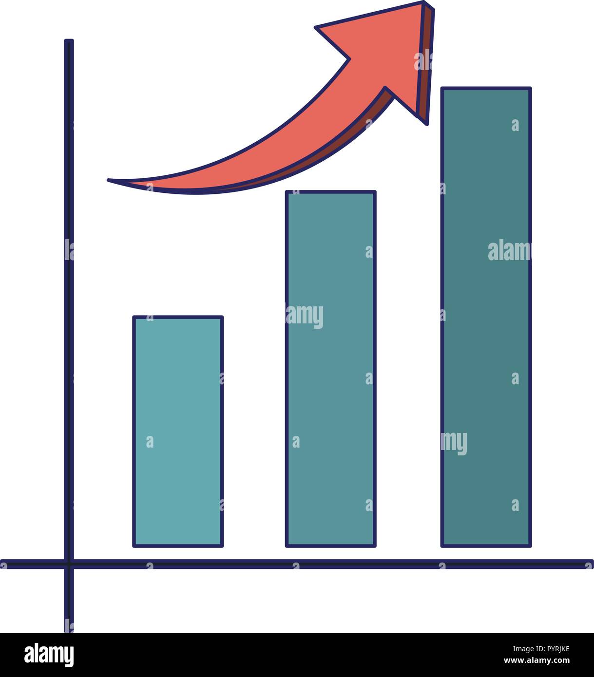 Statistics graph increasing vector illustration graphic design Stock ...