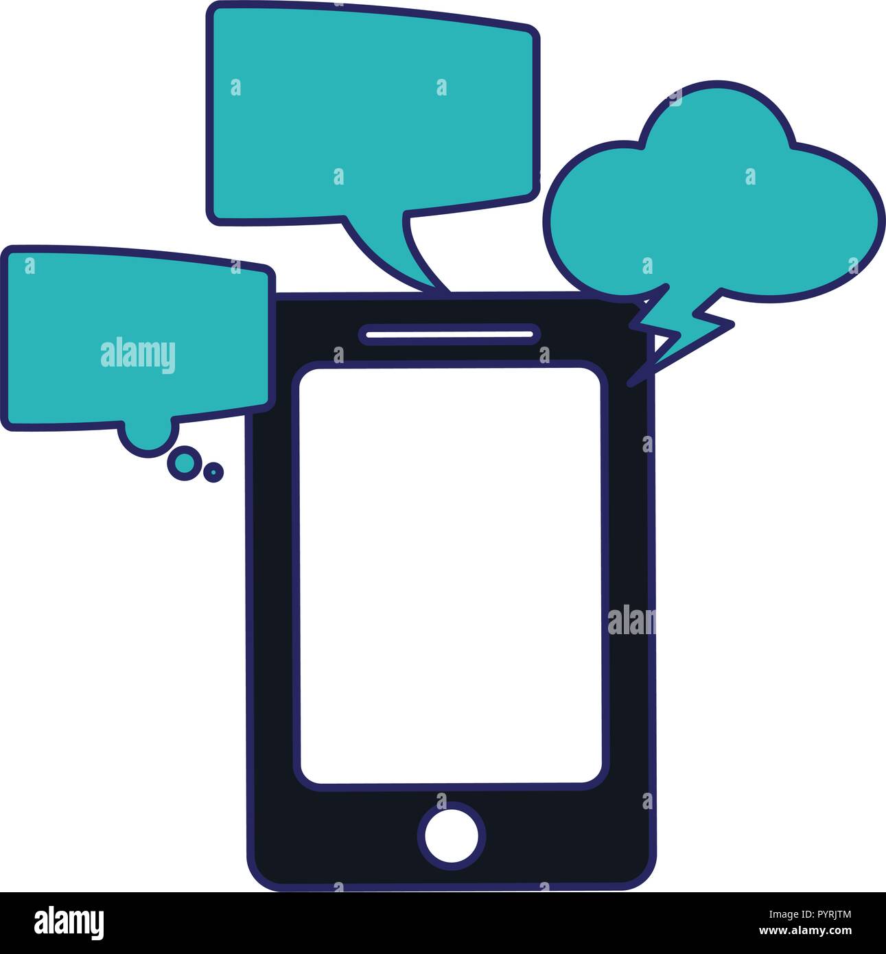 Smartphone with chat bubbles vector illustration graphic design Stock ...