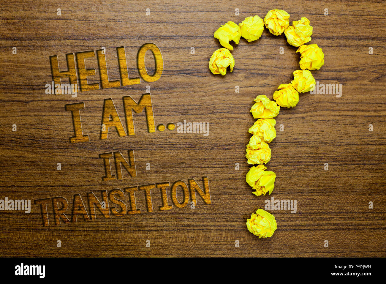 Word writing text Hello I Am.. In Transition. Business concept for ...