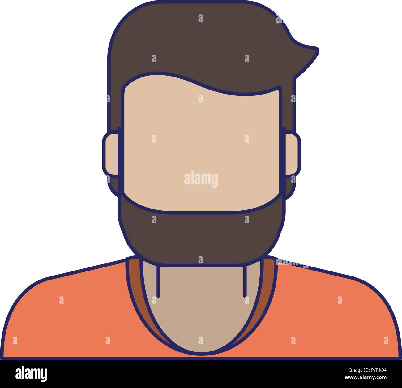 Man faceless avatar profile vector illustration graphic design Stock ...