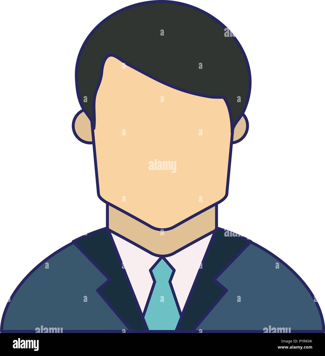 Businessman avatar faceless profile vector illustration graphic design ...