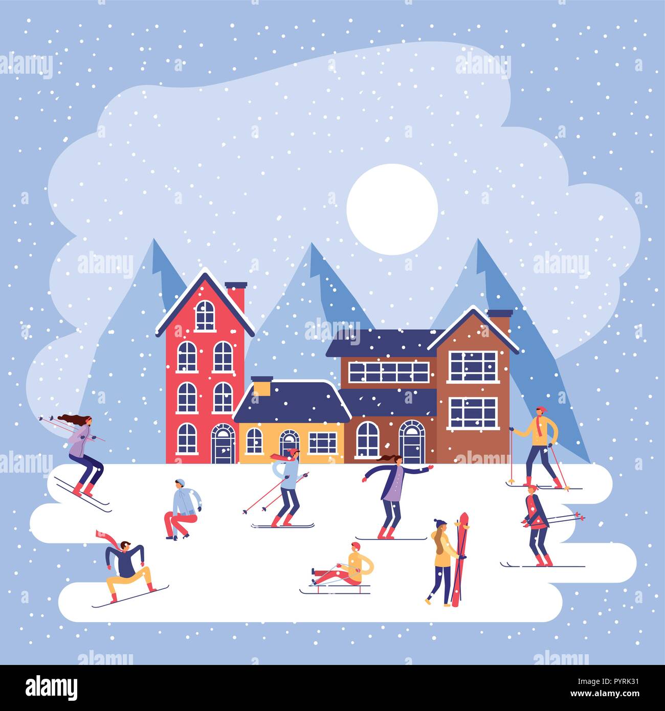 winter vacations christmas Stock Vector Image & Art - Alamy
