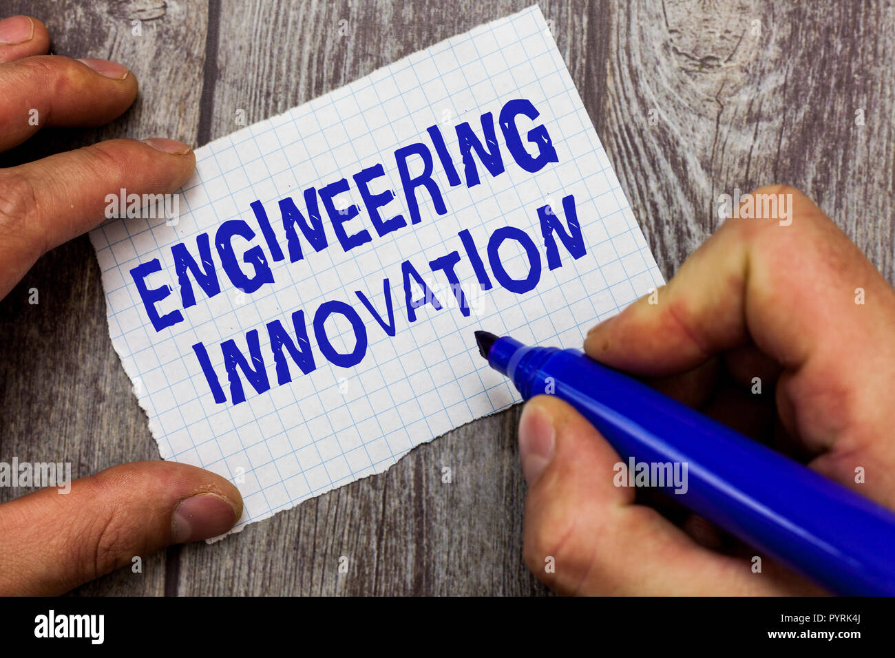 Handwriting text writing Engineering Innovation. Concept meaning ...