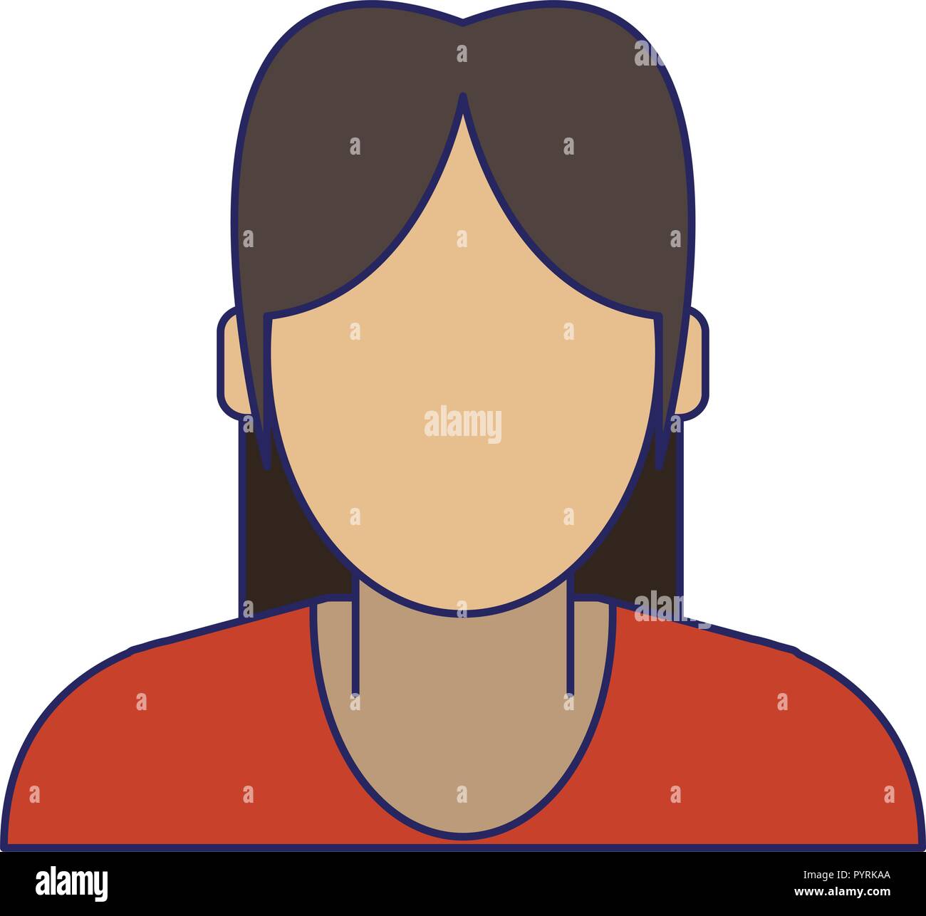 Woman faceless avatar profile vector illustration graphic design Stock ...
