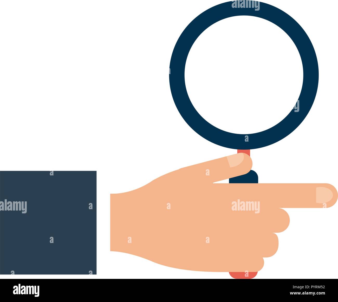 Hand holding magnifying glass vector illustration graphic design Stock ...