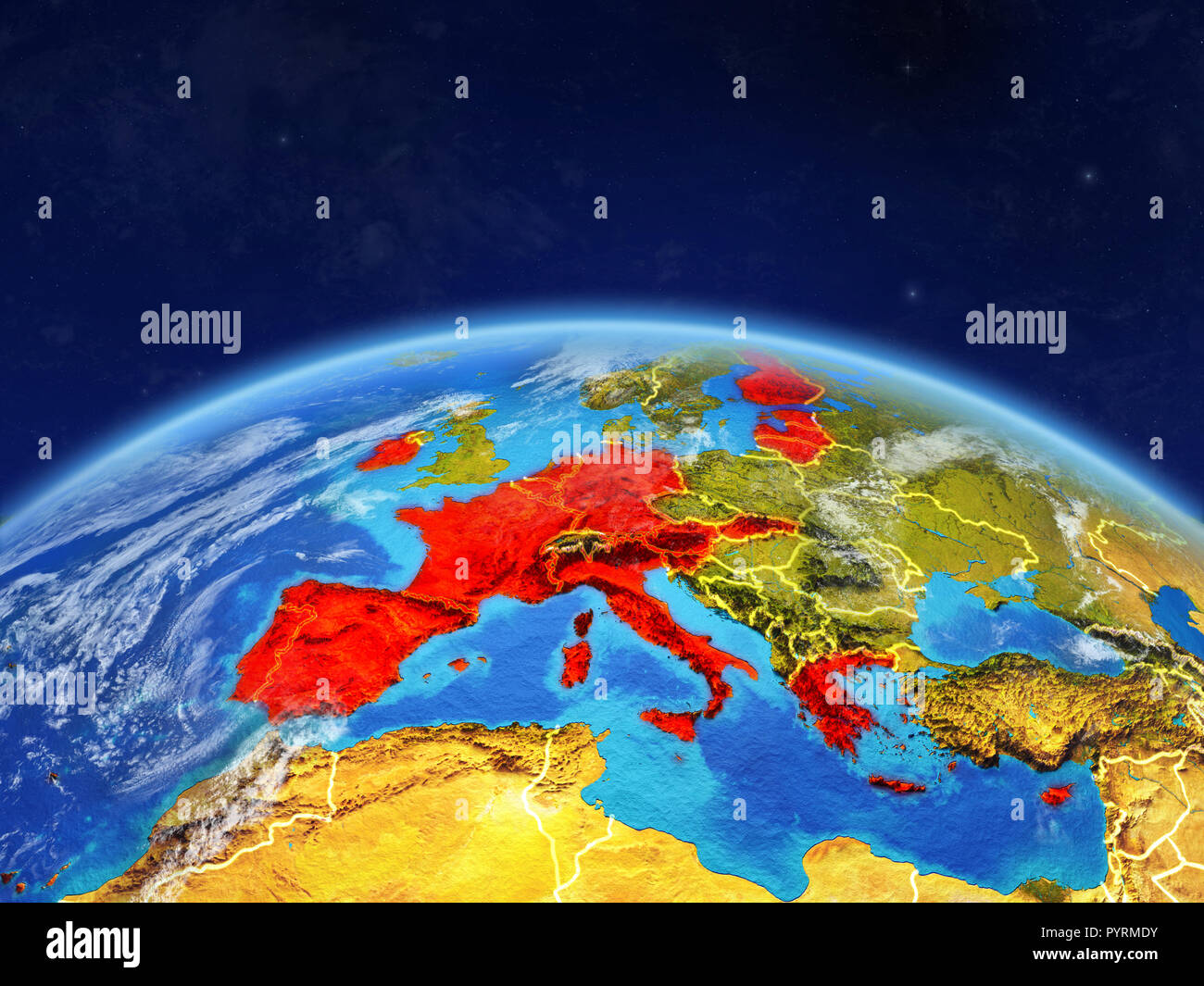 Eurozone countries map hi-res stock photography and images - Alamy