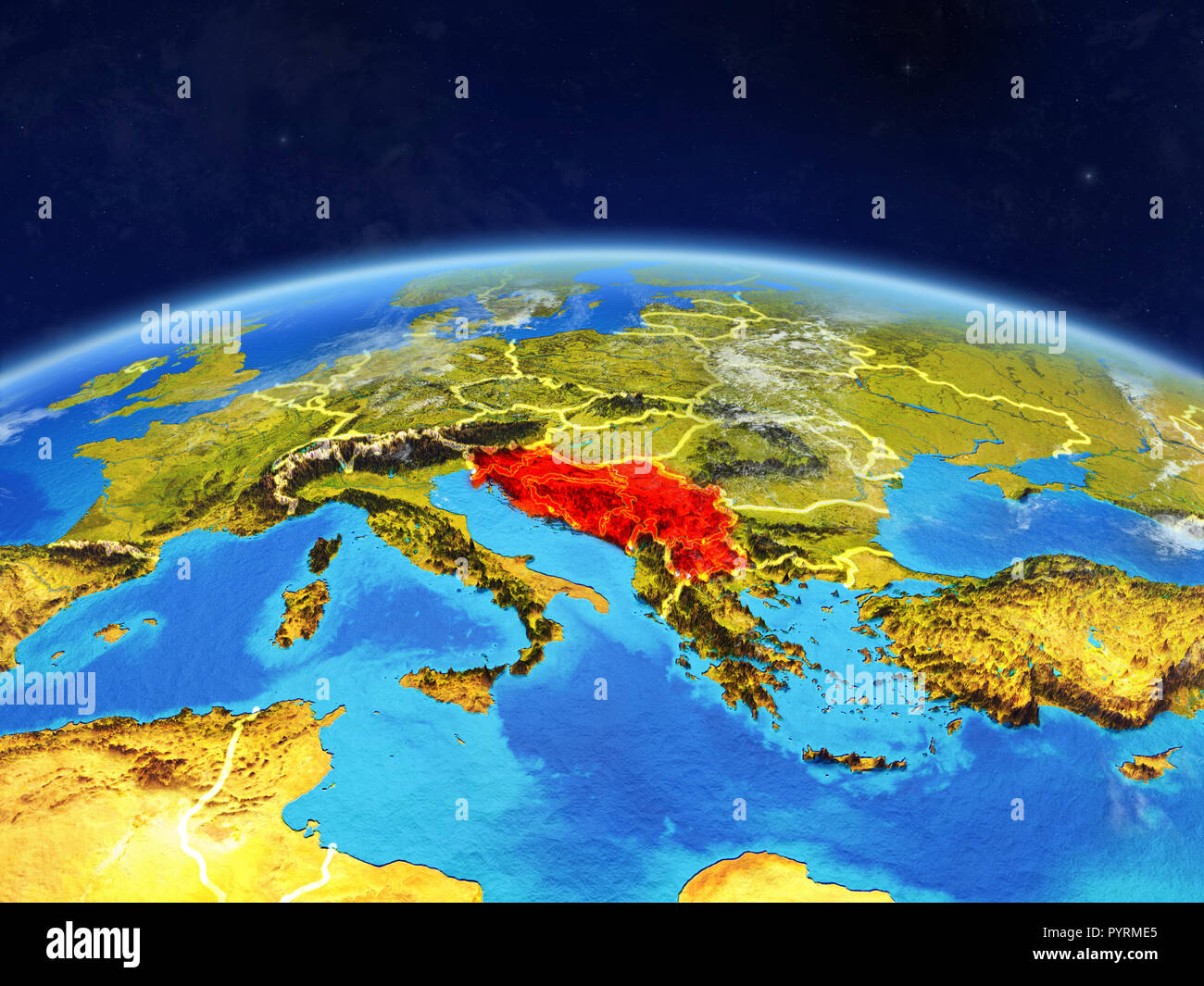 Former yugoslavia map hi-res stock photography and images - Alamy