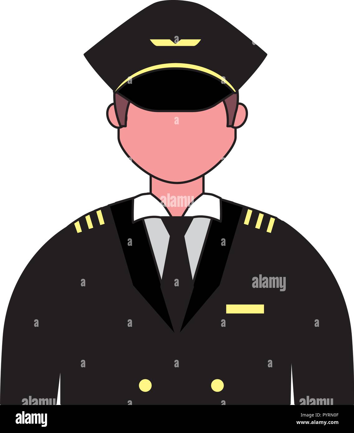 captain pilot employee labor on white background Stock Vector Image ...