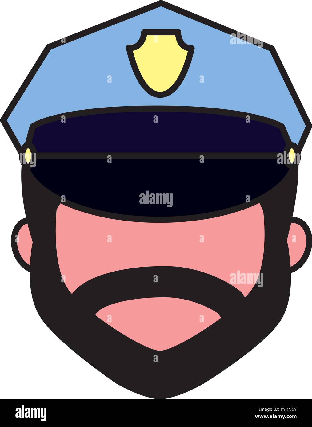 policeman face on white background Stock Vector Image & Art - Alamy