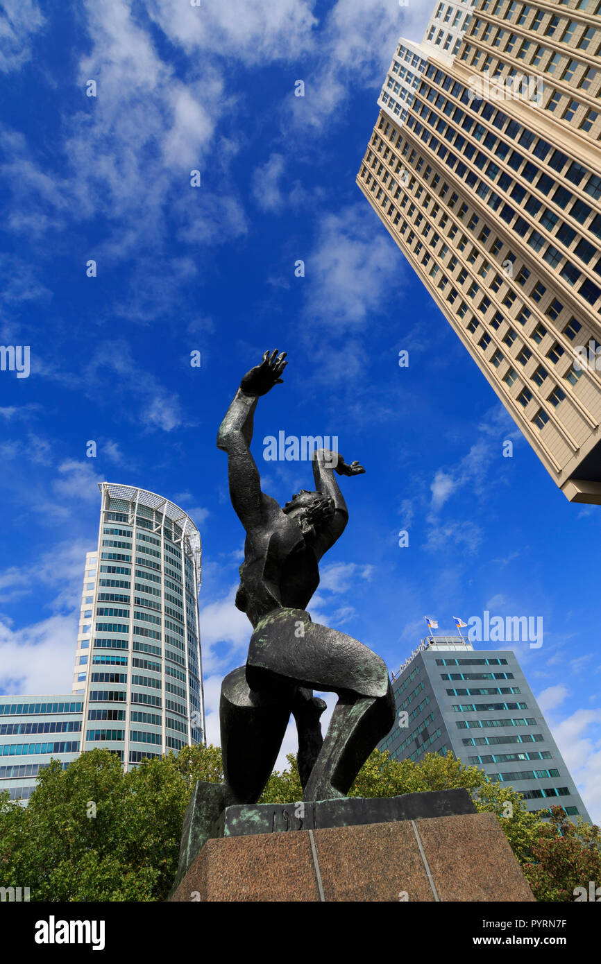 Statue by Zadkine, 1940 Square, Rotterdam, Netherlands, Europe Stock ...