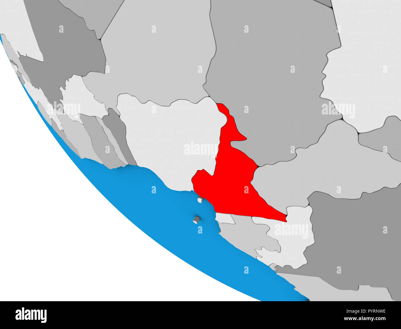 Cameroon on simple globe hi-res stock photography and images - Alamy