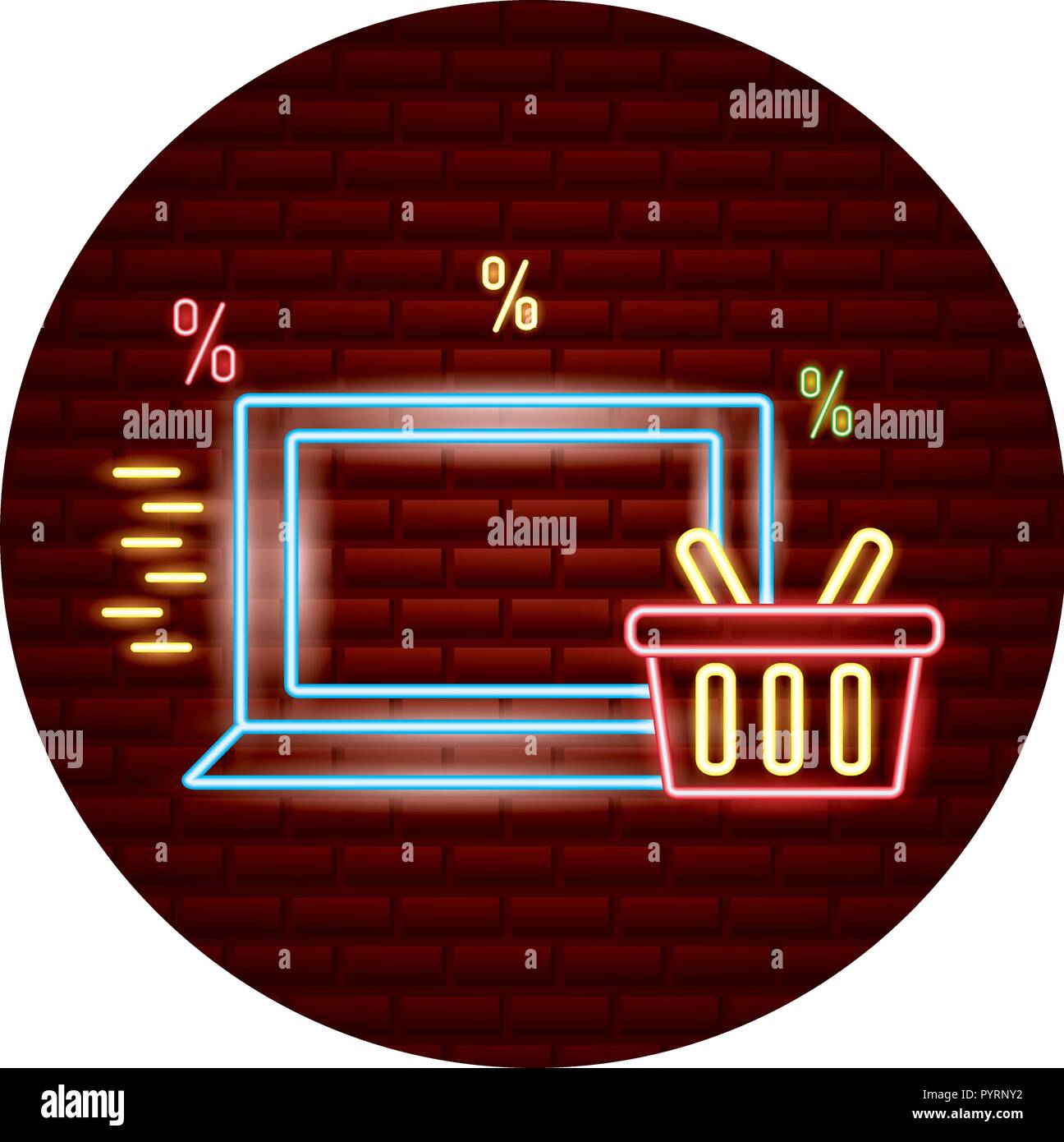 online shopping neon card Stock Vector Image & Art - Alamy