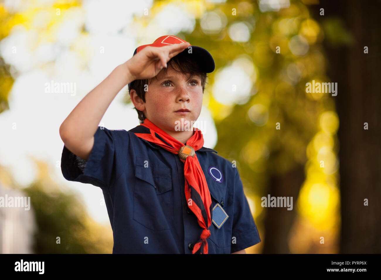 Boy scout salute uniform hi-res stock photography and images - Alamy