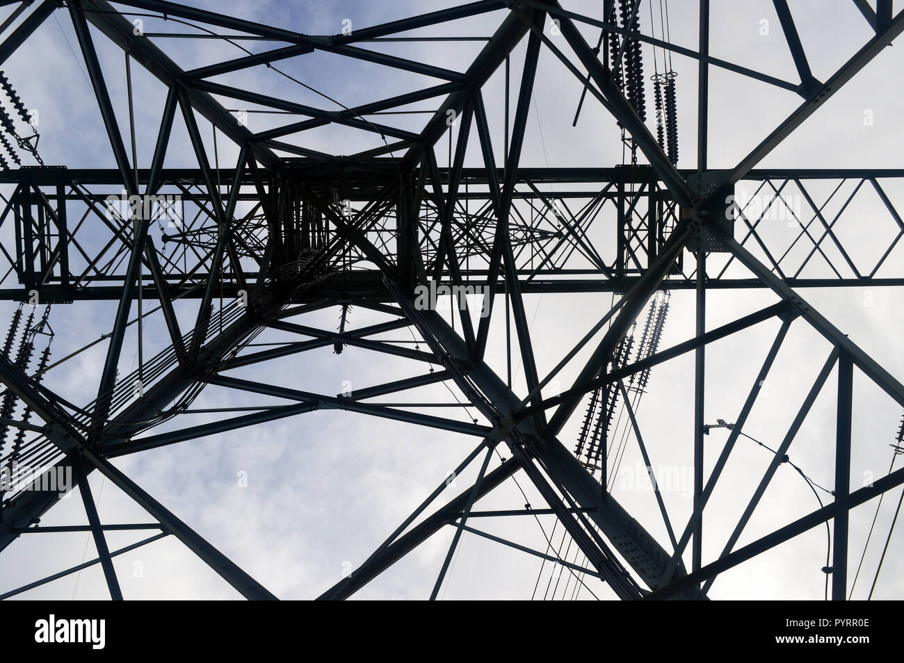 Power Line from Underneath Stock Photo - Alamy
