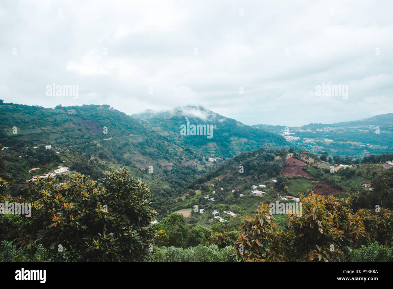 Guatemala countryside just outside Antigua Guatemala - rolling green ...