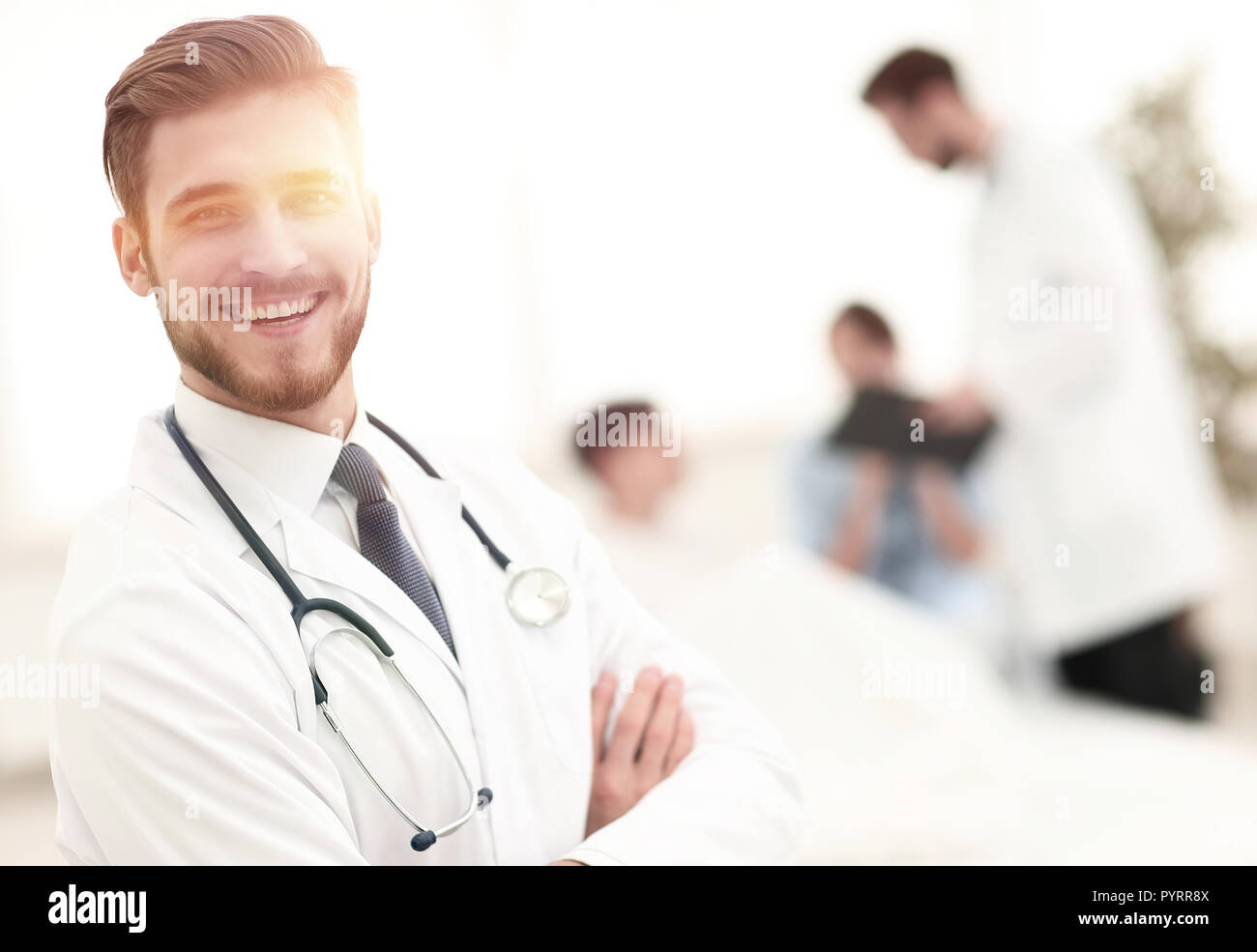 responsible doctor on the background of the chamber Stock Photo - Alamy