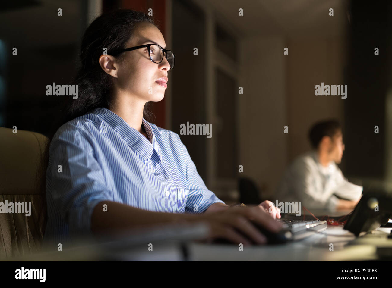 Young hispanic female using hi-res stock photography and images - Alamy