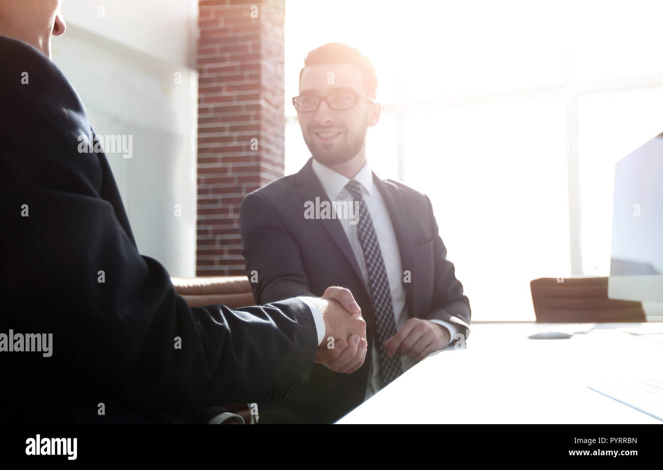 business handshake . photo with copy space Stock Photo - Alamy