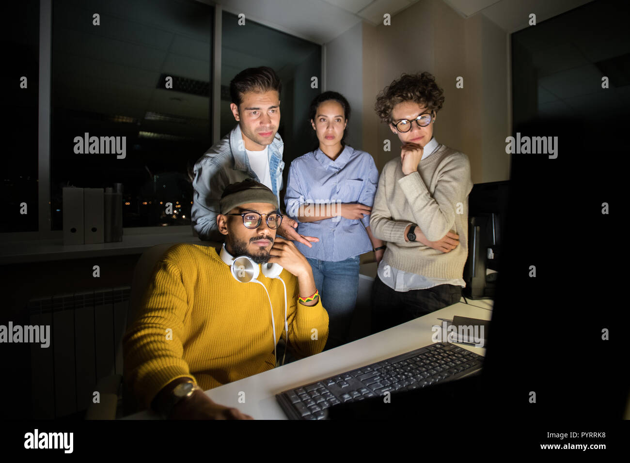 Working at Night Stock Photo - Alamy