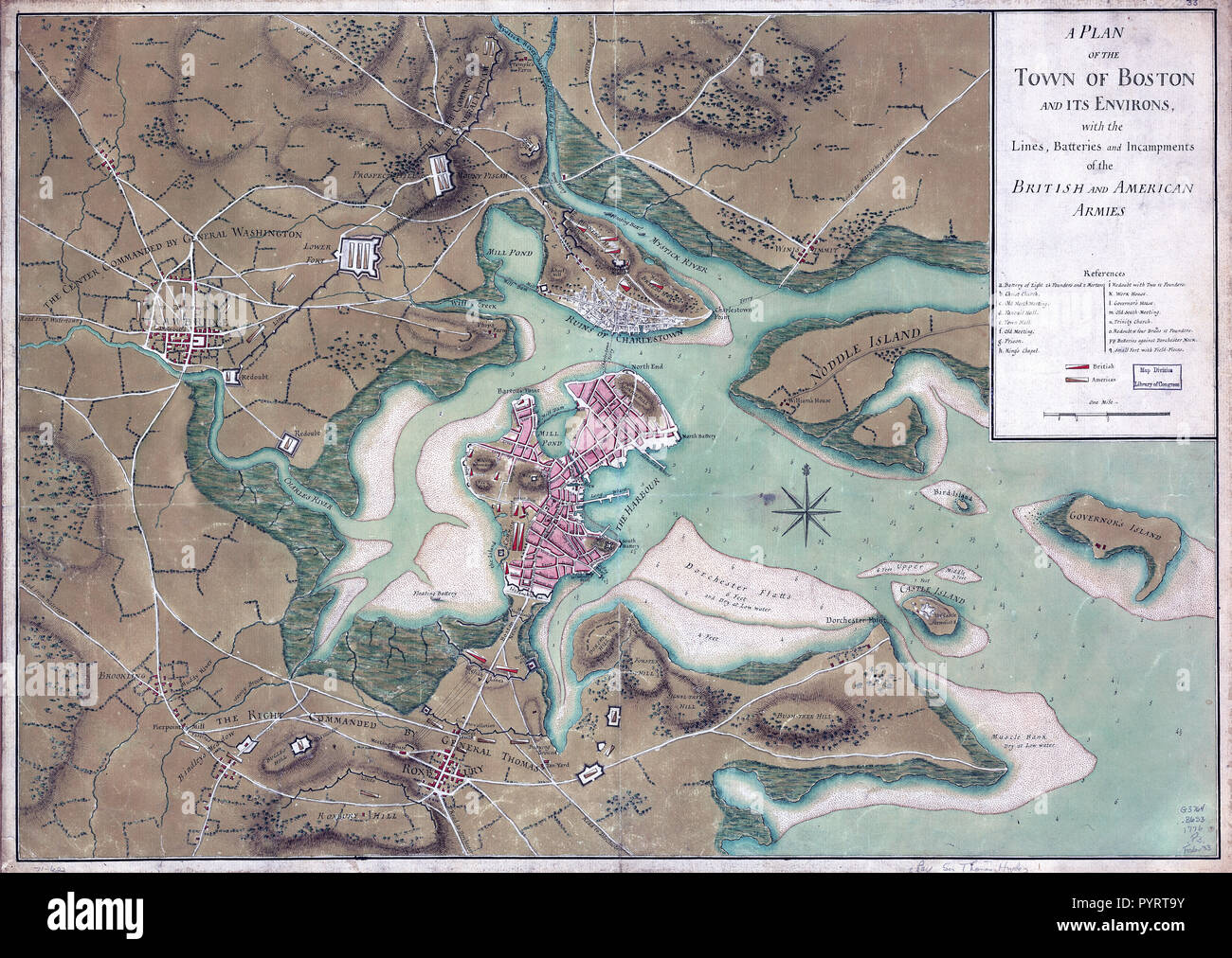 Map of boston 1700s hi-res stock photography and images - Alamy